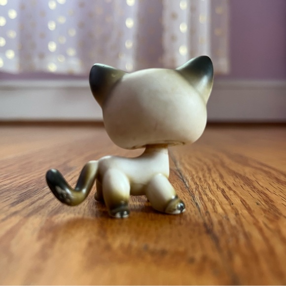 Littlest Pet Shop | Toys | Lps Black White Short Hair Siamese Cat Blue ...